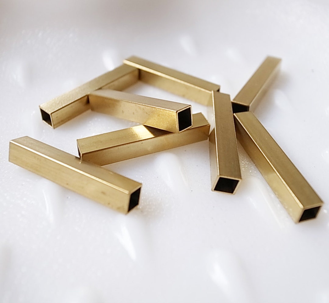 20 Pieces of Newly Made Raw Brass Tube Square Shape Bead Cap 5x5x 30 Mm ...