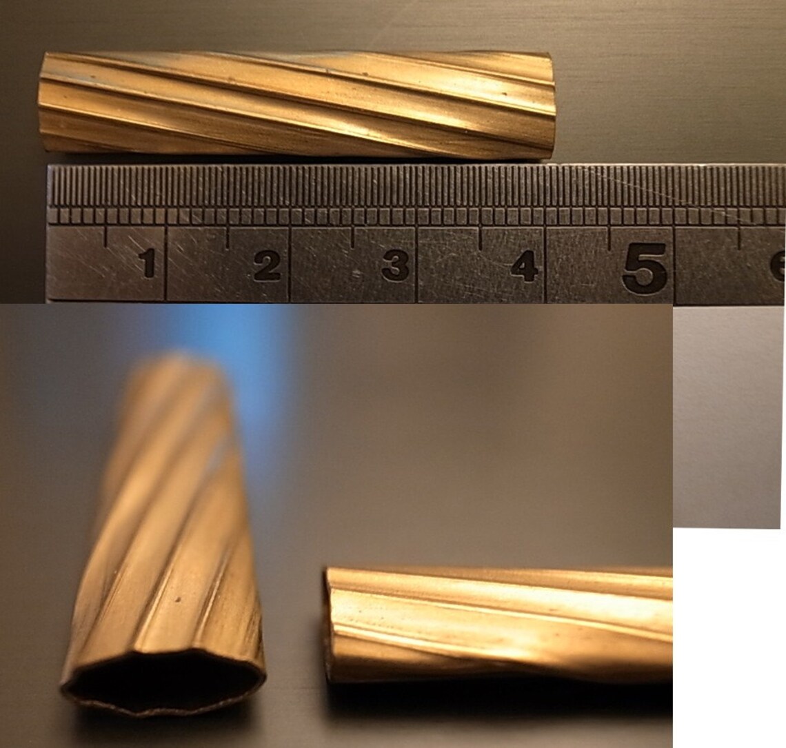 5 Pieces of Newly Made Cut Raw Brass Straight Tube With Swirl Texture ...