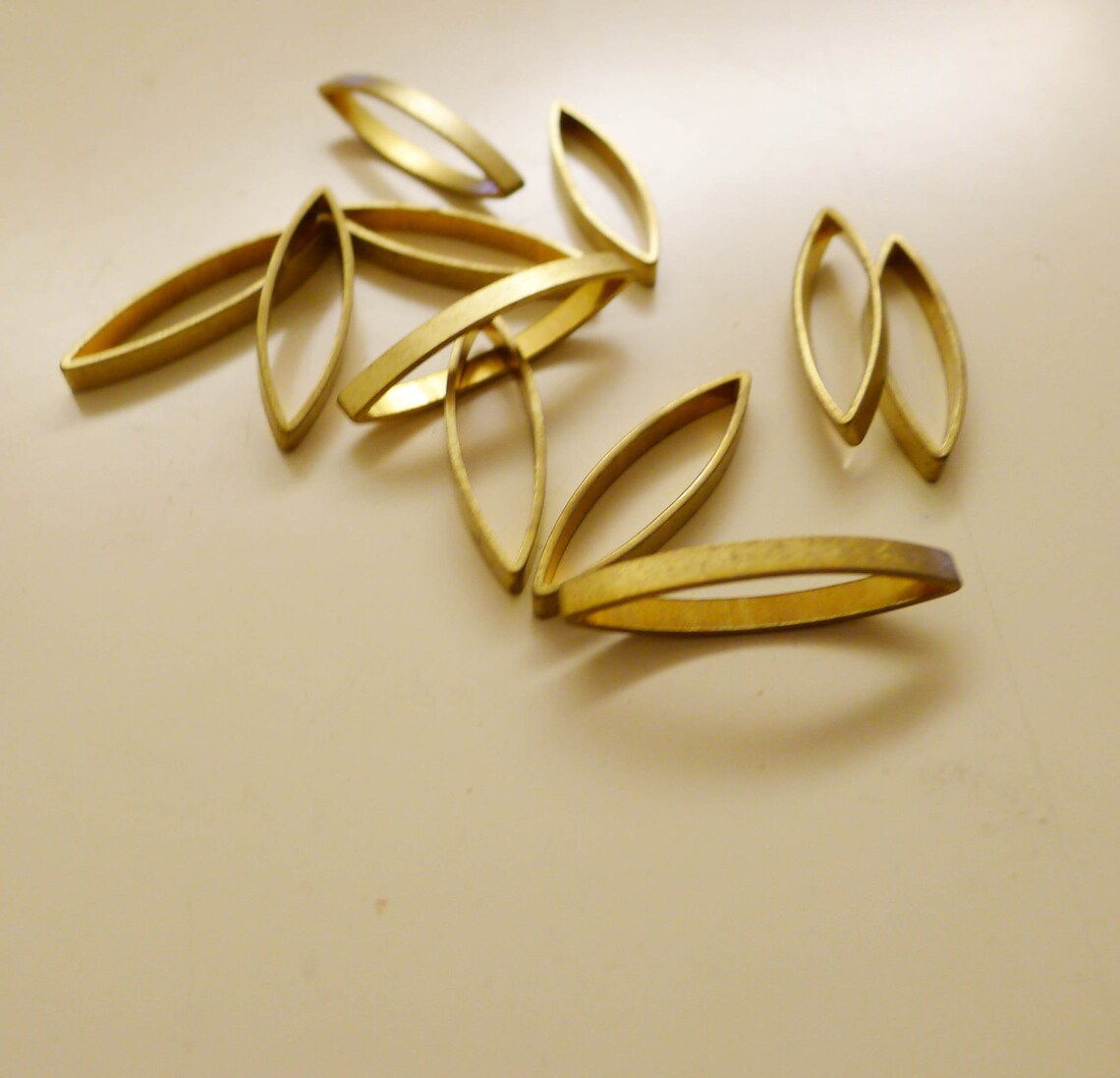 12 Pieces of Vintage Cut Raw Brass Tube Outline Charm in Eye - Etsy