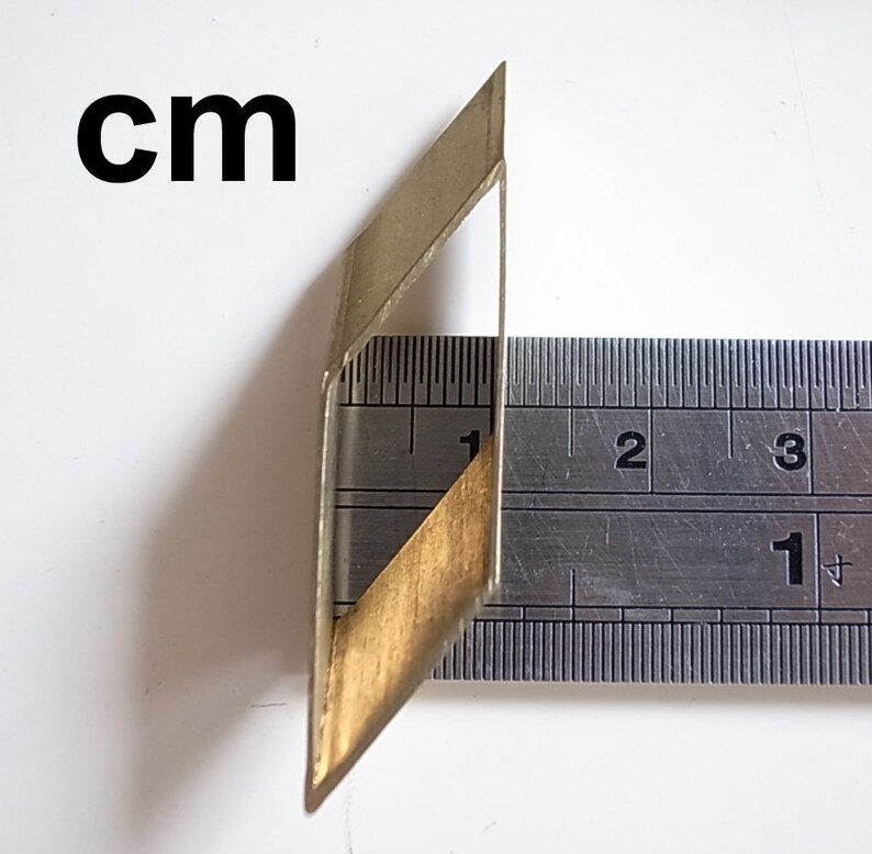 10 Pieces of Vintage Old Stock Cut Raw Brass Tube Outline Charm in Long ...