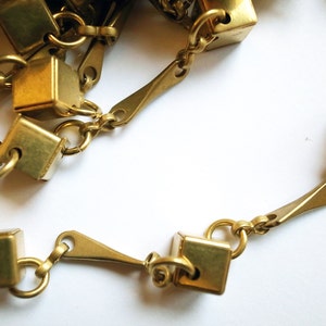 2 Feet Vintage Raw Brass Chain Rare Style With Box Cube Link - Etsy