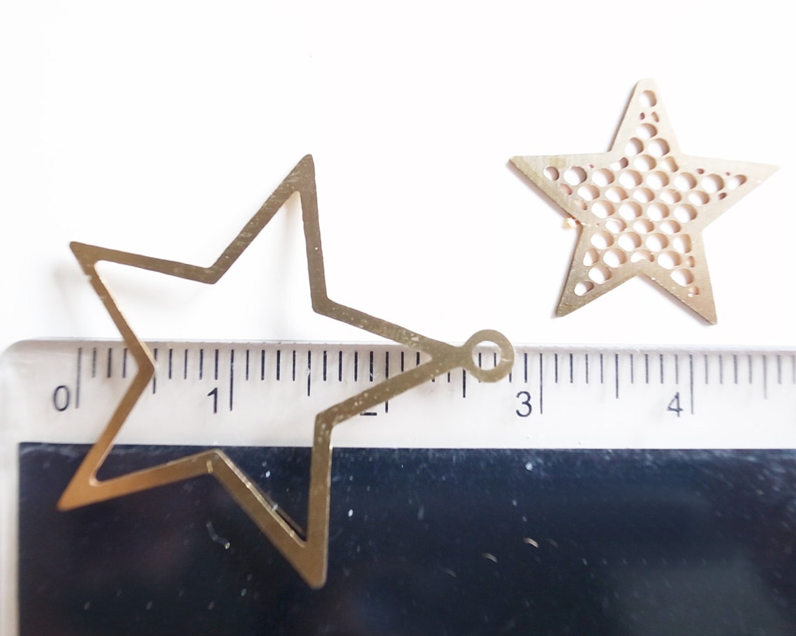 50 Sets Brass Stamping Star and Frame Mesh Star 19mm Frame | Etsy