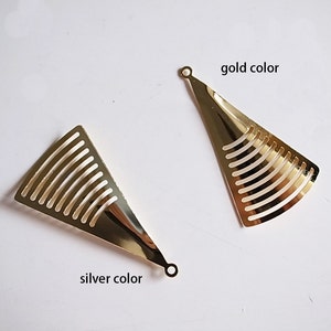 10 Pcs Triangle Drop With Curve 38 X 20 Mm Long Fan Shape in Gold Color ...