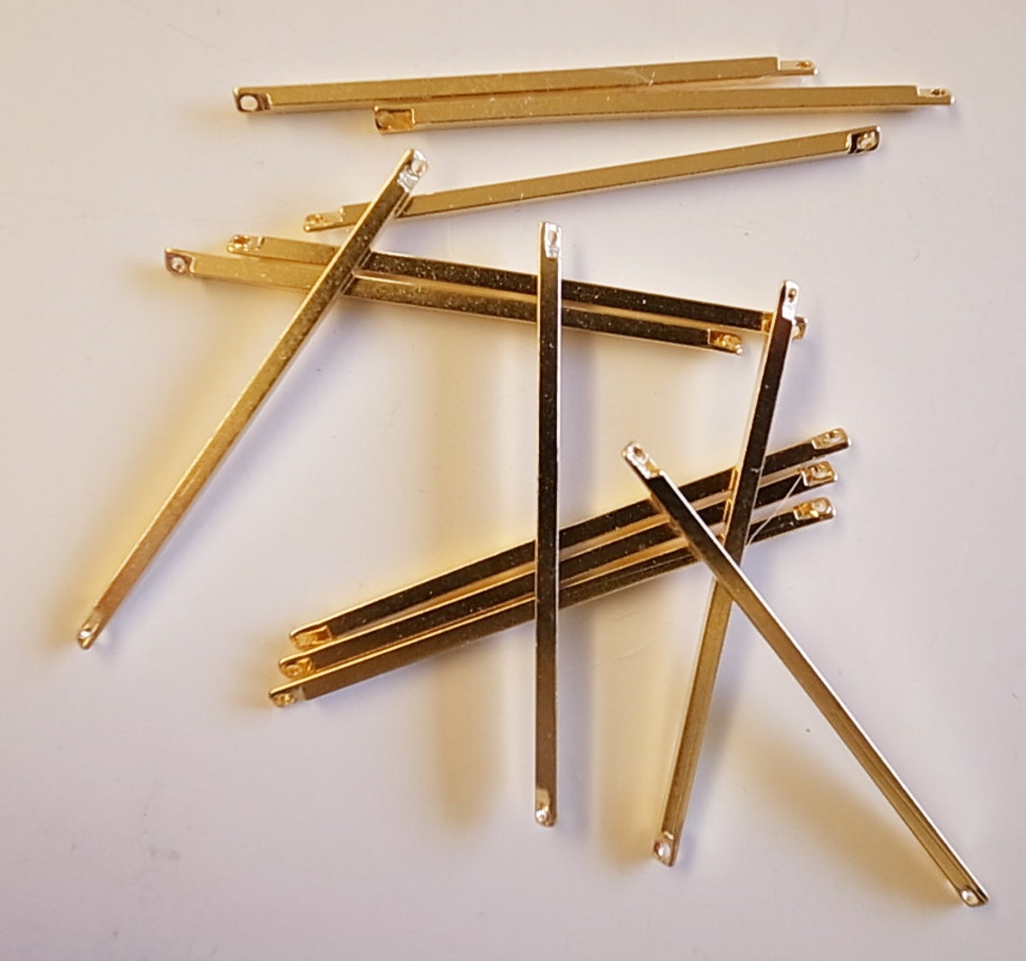 21g Around 30 Pieces of Raw Brass Connector Bar Link 40 Mm Long Make ...