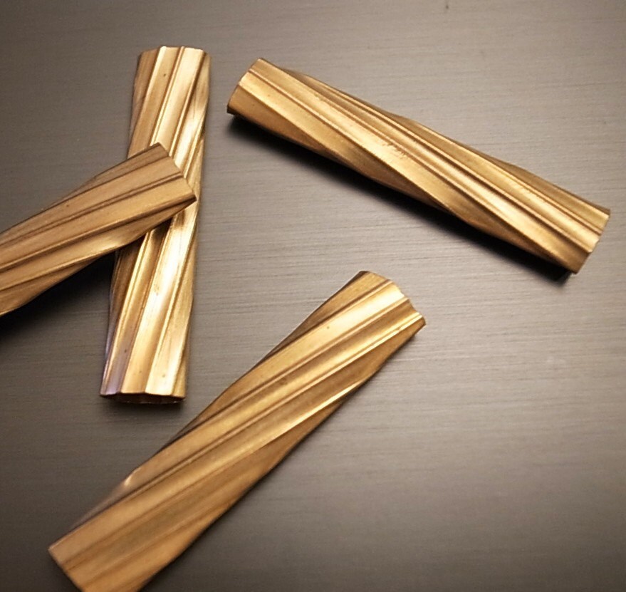 5 Pieces of Newly Made Cut Raw Brass Straight Tube With Swirl Texture ...