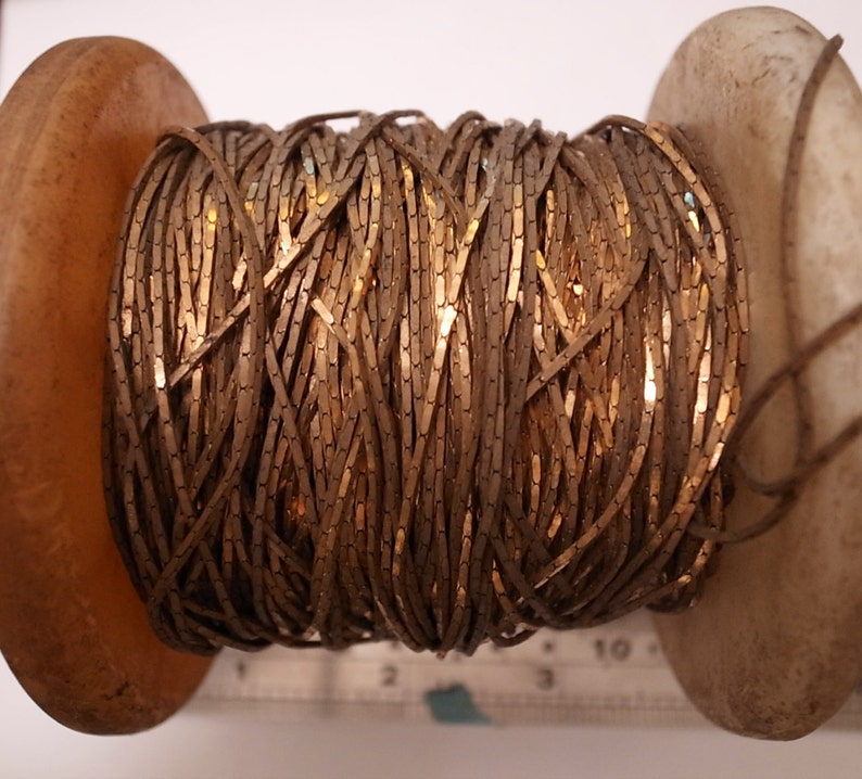 5 feet Vintage raw brass snake chain box rectangular shape | Etsy