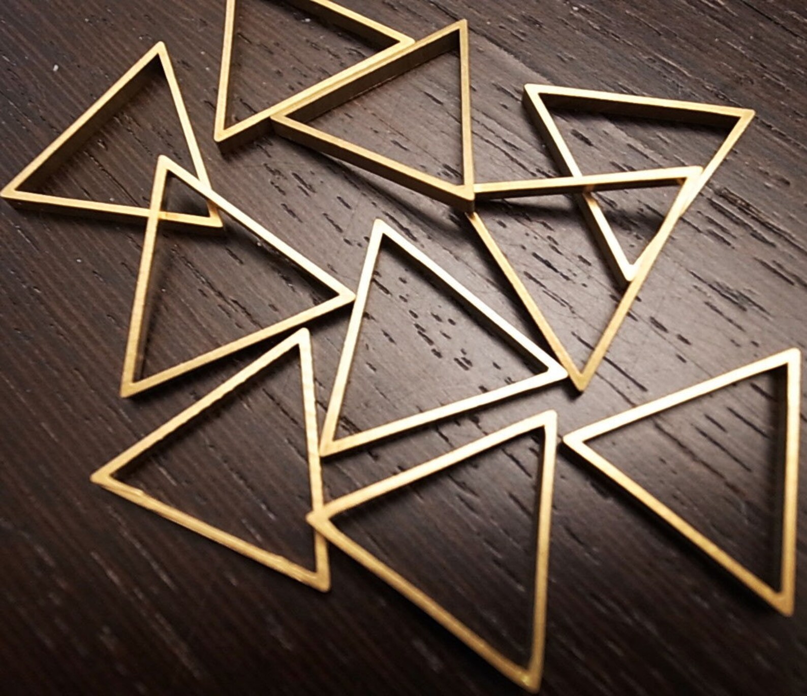10 Pieces of Cut Raw Brass Tube Outline Charm in Triangle - Etsy