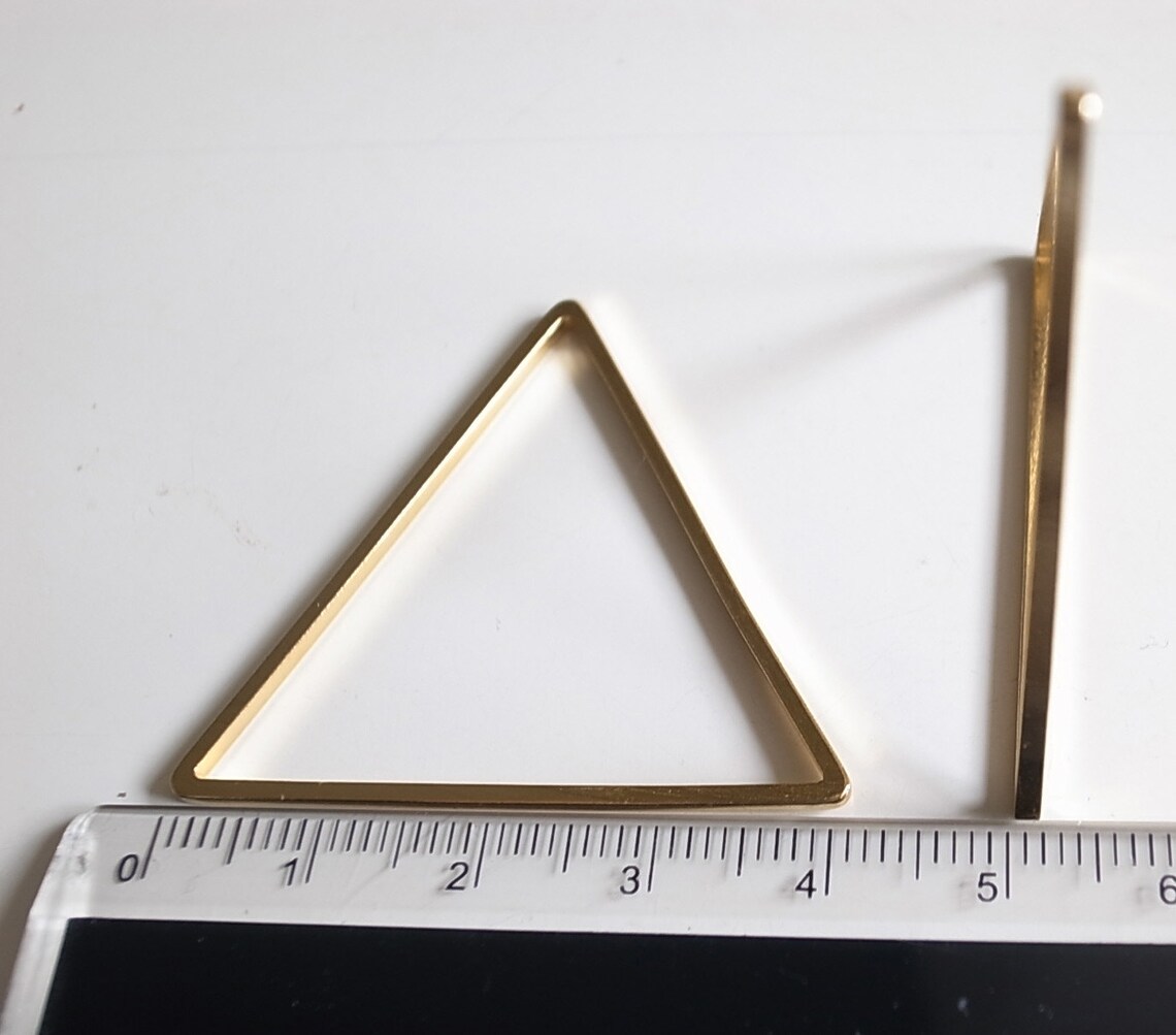 6 Pieces of Cut Raw Brass Tube Outline Charm in Triangle | Etsy