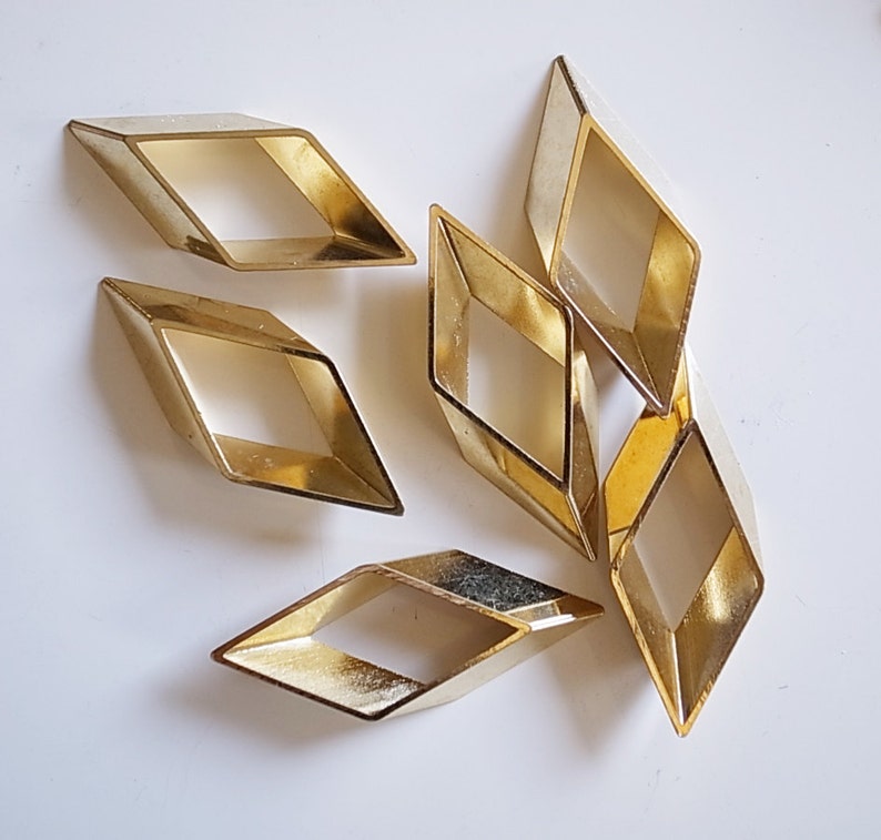 3 Pieces of Rhombus Geometric 17x5x43mm in 24k Gold Plating - Etsy