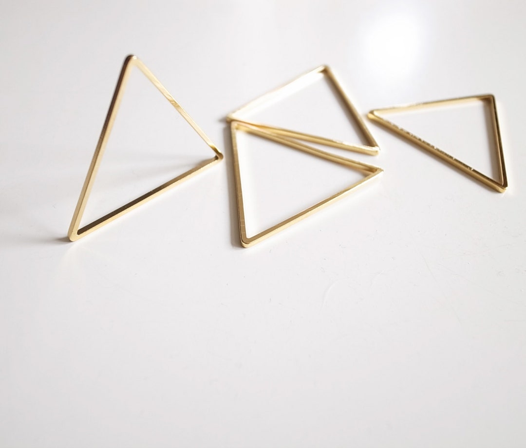 6 Pieces of Cut Raw Brass Tube Outline Charm in Triangle 40x1.5 Mm ...