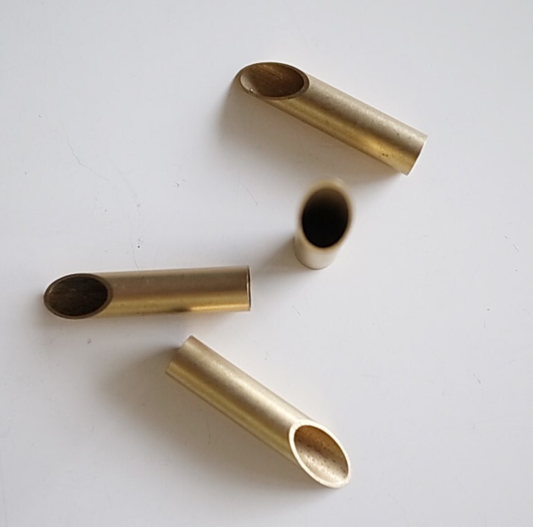10 Pieces of Vintage Brass Tube Cylinder Shape With Diagonal Cut Rod 28 ...