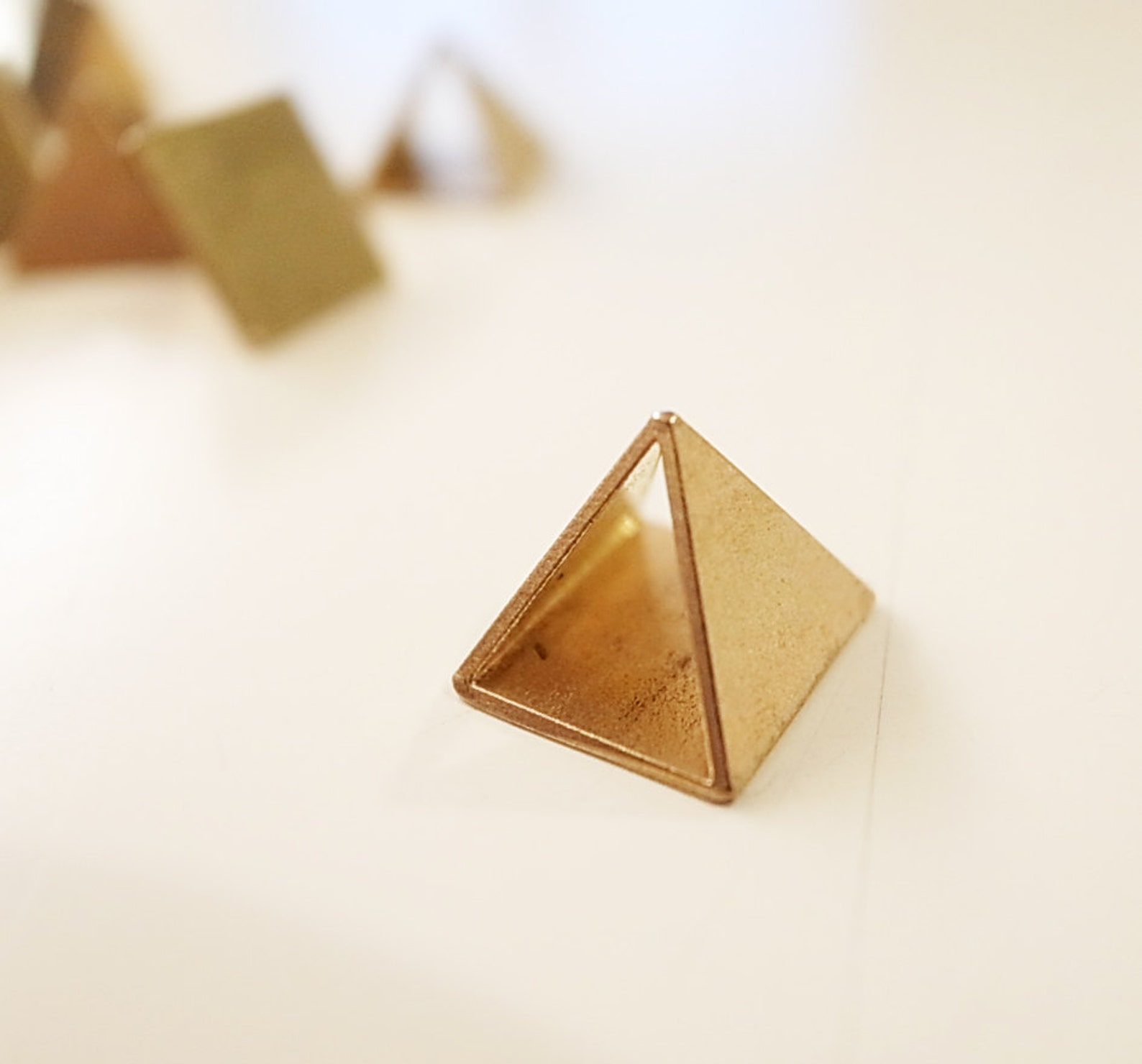 3 Pieces of Newly Cut Raw Brass Pyramid Charm 10 Mm Triangle - Etsy