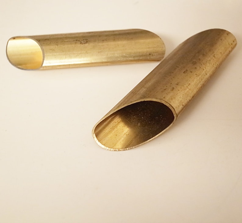 2 Large Piece of Vintage Oval Thick Brass Tube Round Shape - Etsy