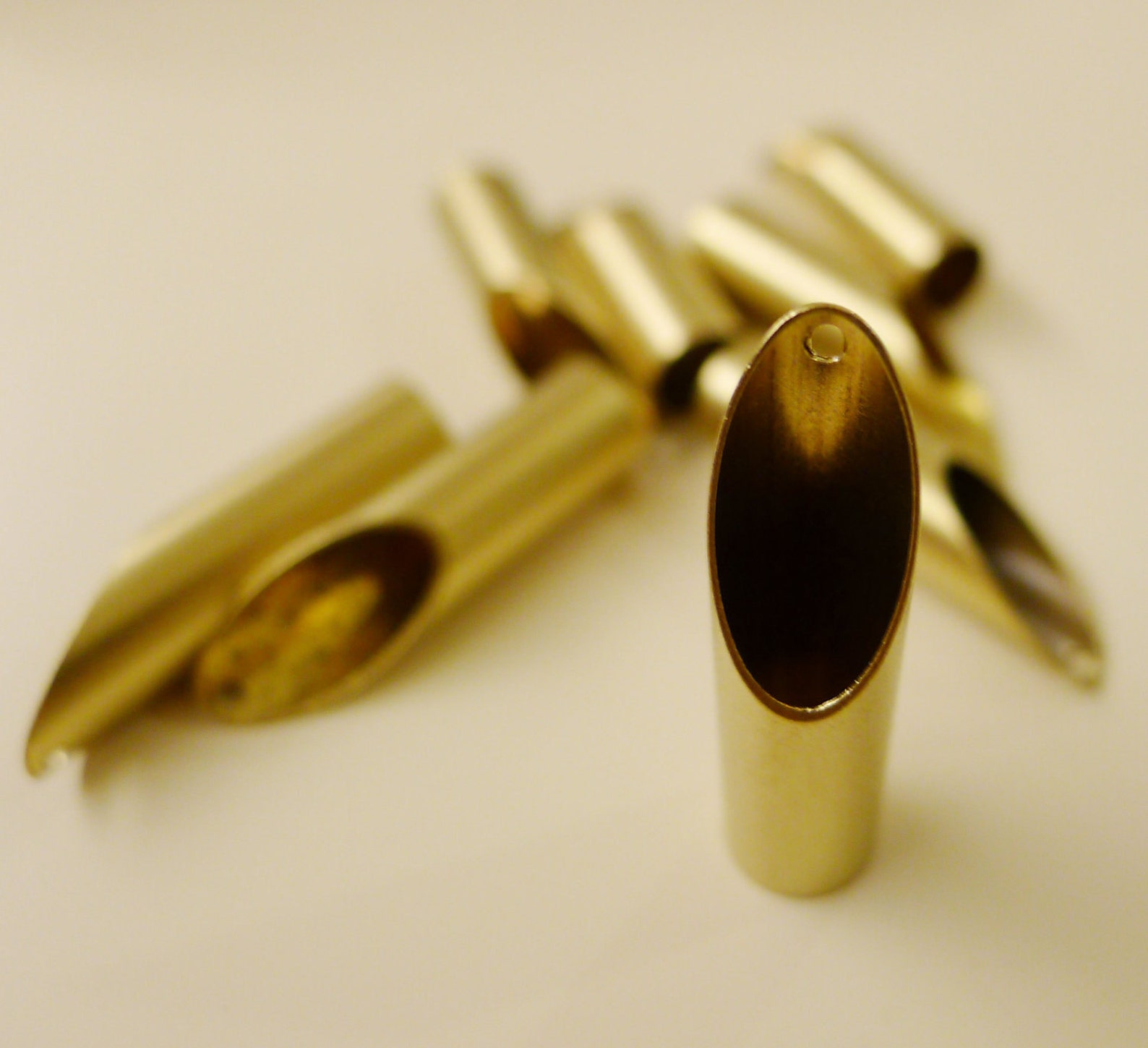 10 Pieces of Vintage Brass Tube Cylinder Shape With Diagonal Cut Rod ...
