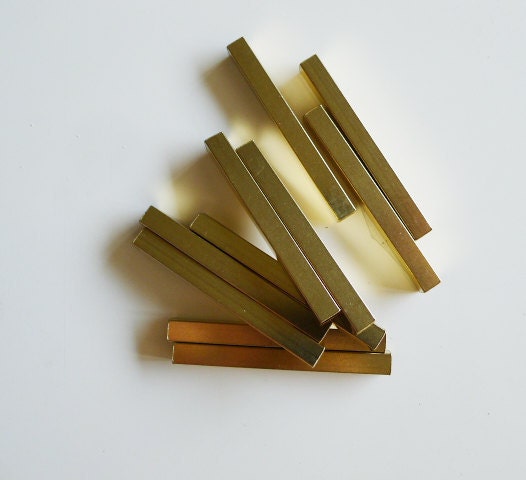 5 pieces of newly made raw brass tube square shape bead cap | Etsy