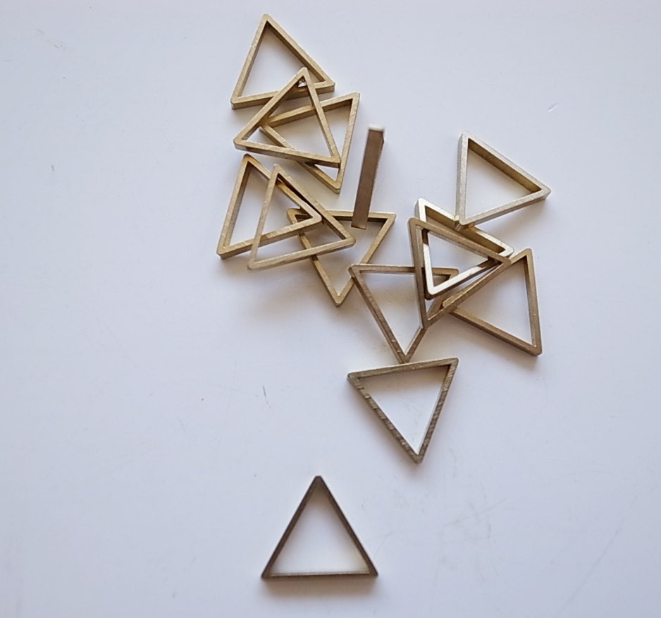 20 pieces of cut raw brass thick tube outline charm in tiny | Etsy