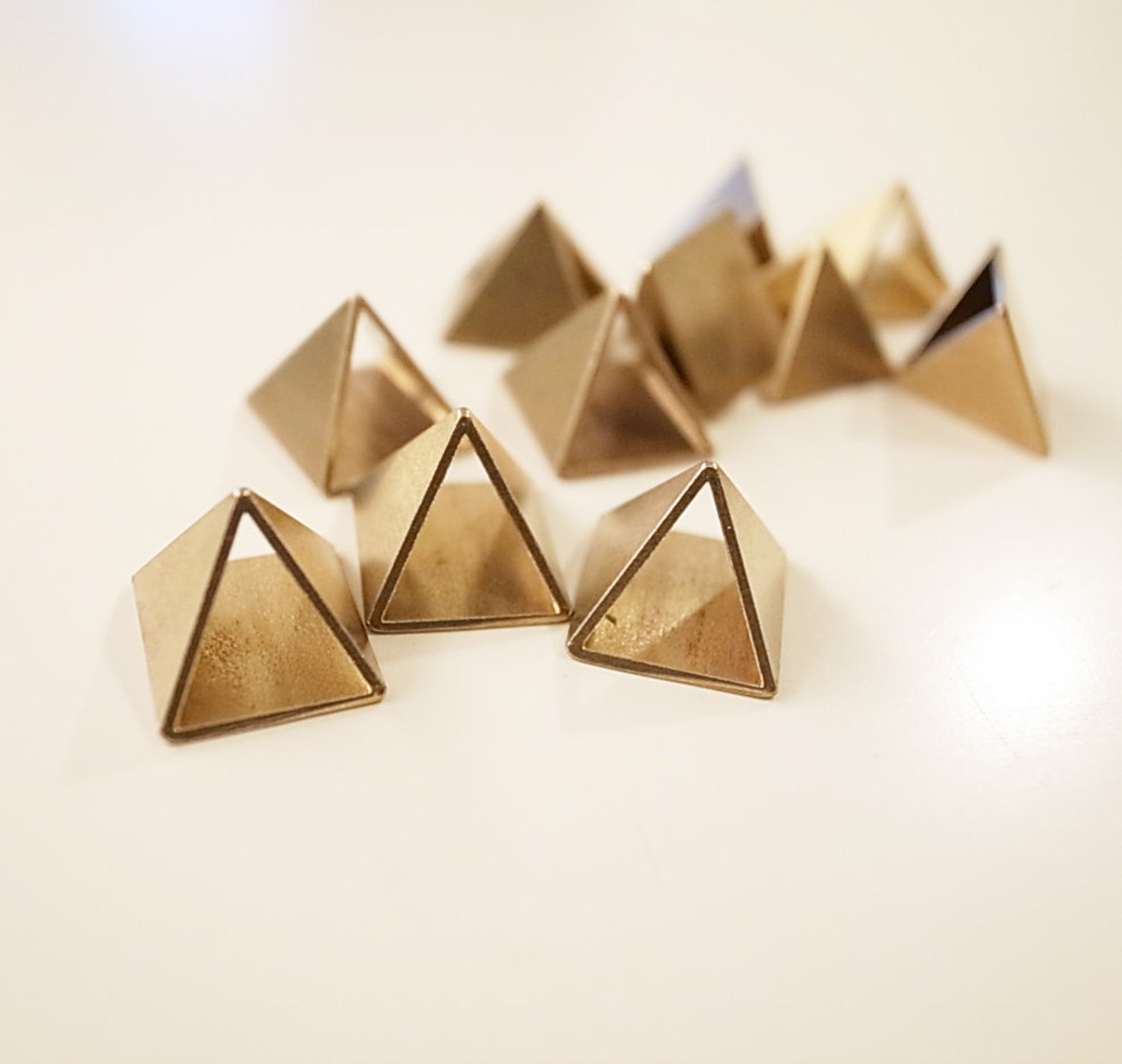3 Pieces of Newly Cut Raw Brass Pyramid Charm 10 Mm Triangle - Etsy