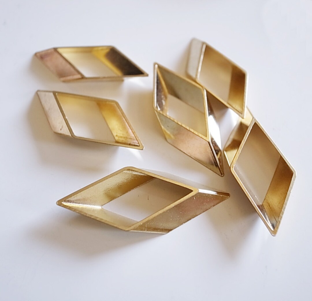 3 Pieces of Rhombus Geometric 17x5x43mm in 24k Gold Plating - Etsy
