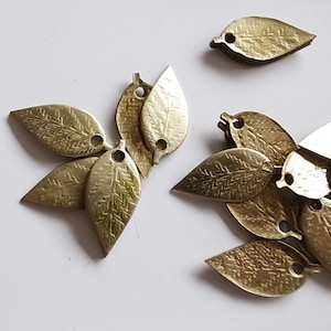 30 Vintage Raw Brass Small Metal Leaf Charm 15 X 6 Mm Finding - Etsy