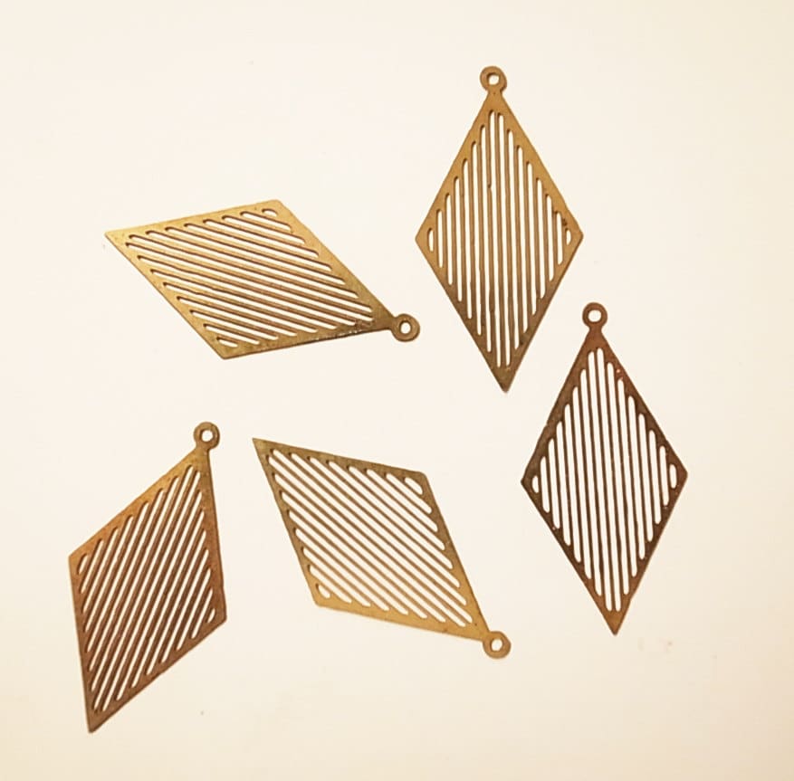 25 Newly Made Raw Brass Die Cut Metal Geometric Pop Art Charm in ...