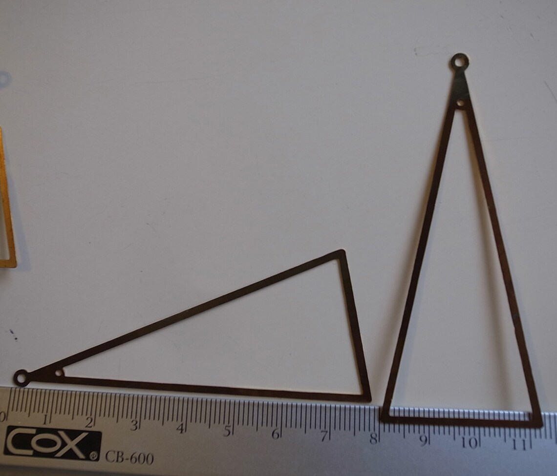 10 Pcs Newly Made Brass Triangle Frame Outline Die Cut - Etsy