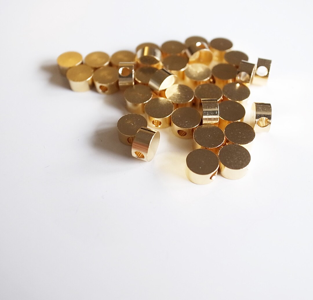 30 Solid Raw Cylinder Bead With Hole Through 5 X 3 Mm Spacer Plated in ...