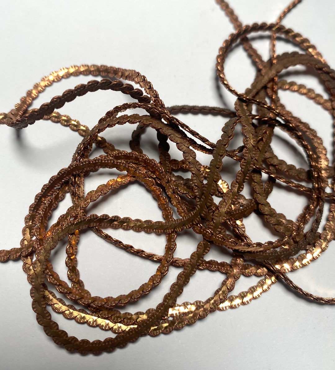 Vintage Brass Twisted Braided Snake Chain - Etsy