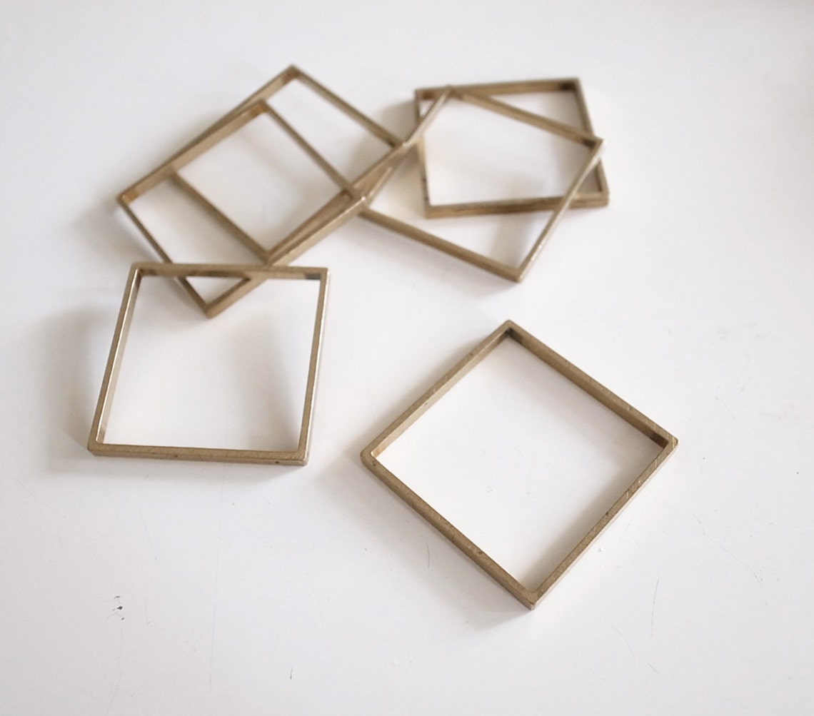 10 Pcs Cut Raw Brass Charm in Square Box Shape 32 X 32 X2.5mm - Etsy