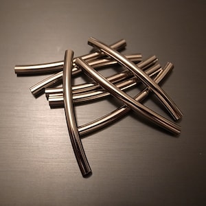 12 Pieces of Cut Raw Brass Curve Tube 3x40 Mm With New Plating in Steel ...