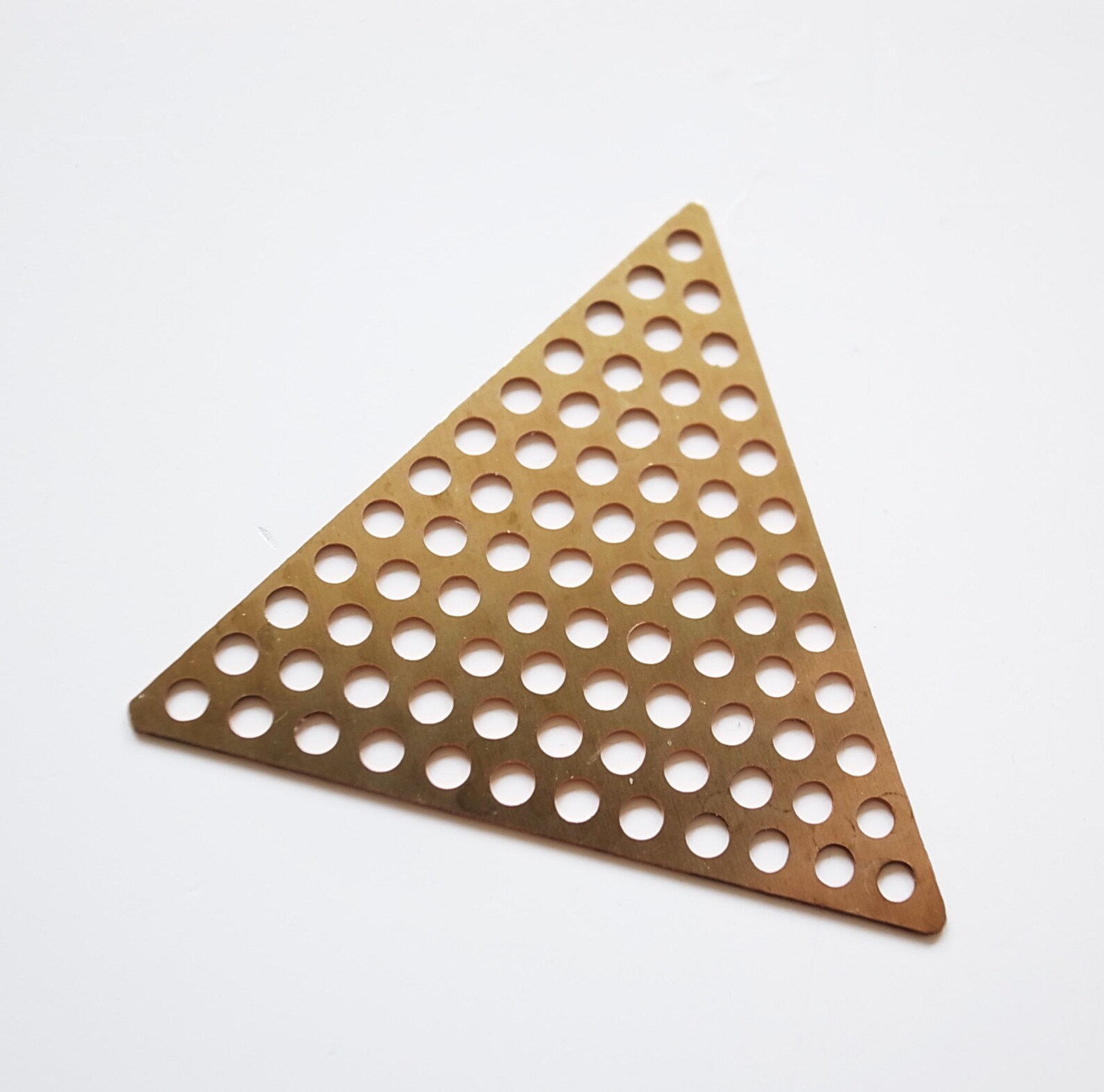 20 Raw Brass Die Cut Charm in Triangle Holes Mesh 37mm Each Side - Etsy