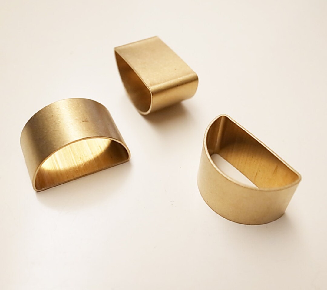 5 Pieces of Vintage Raw Brass Tube Outline Charm in Fan Shape Half ...