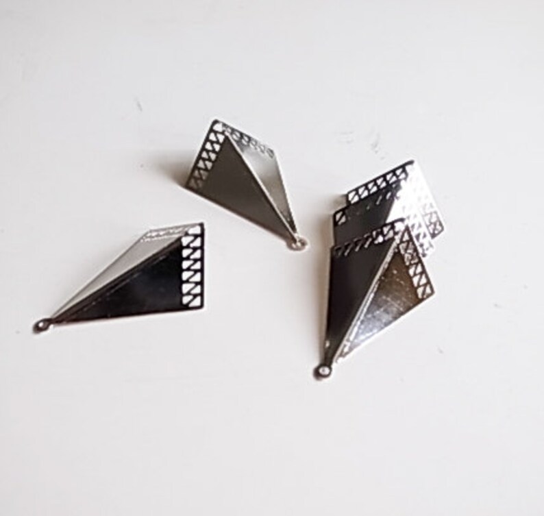 10 Pcs Bent Triangle Charm With Little Triangle Holes 22 X 34mm in ...