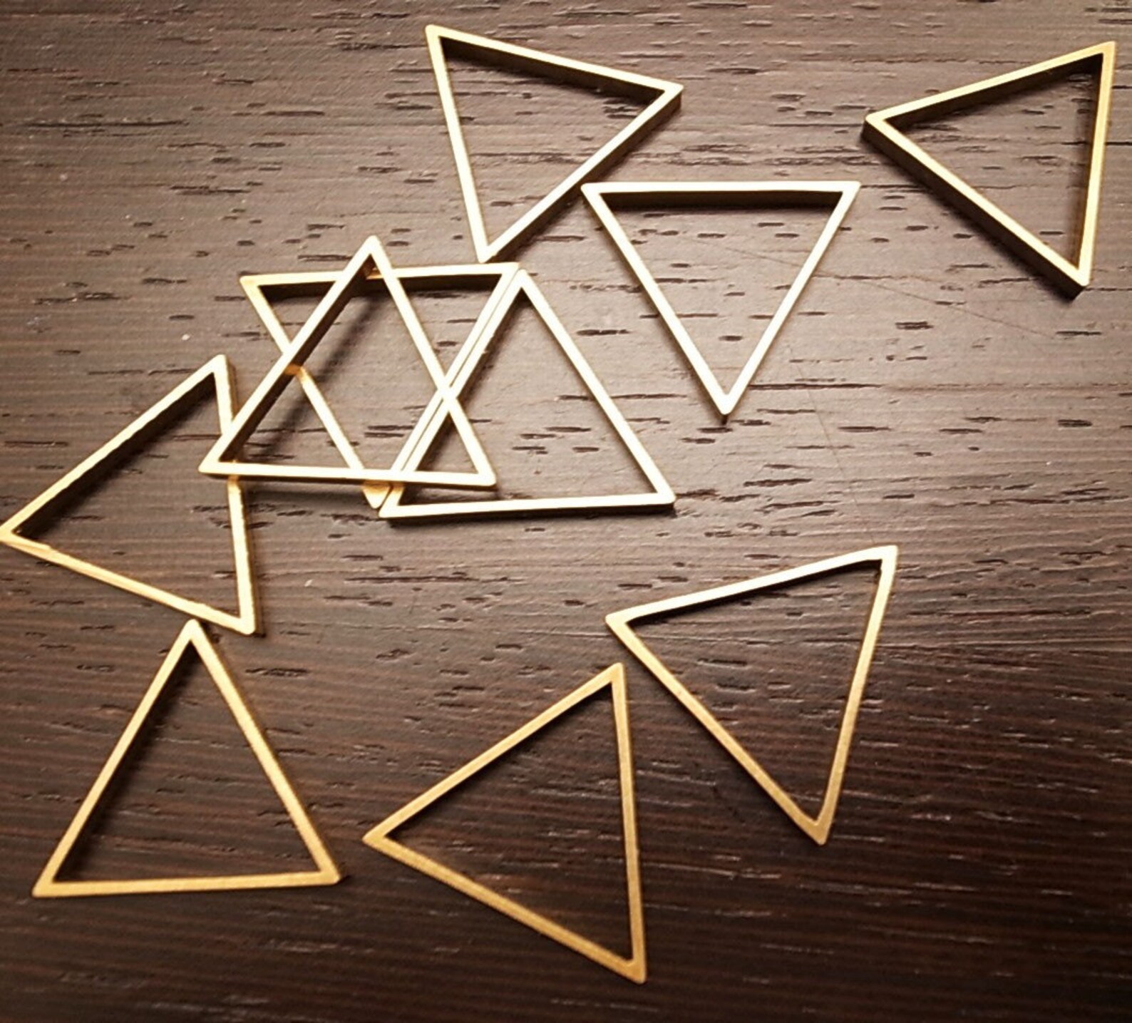 10 Pieces of Cut Raw Brass Tube Outline Charm in Triangle - Etsy