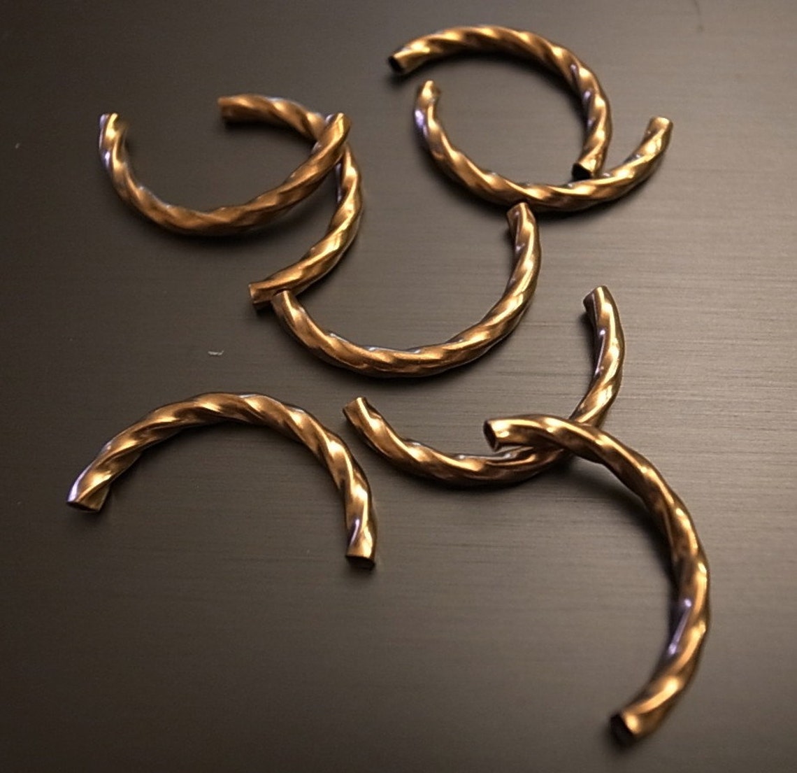 8 Pieces of Vintage Old Stock Cut Raw Brass Tube Swirl Texture - Etsy