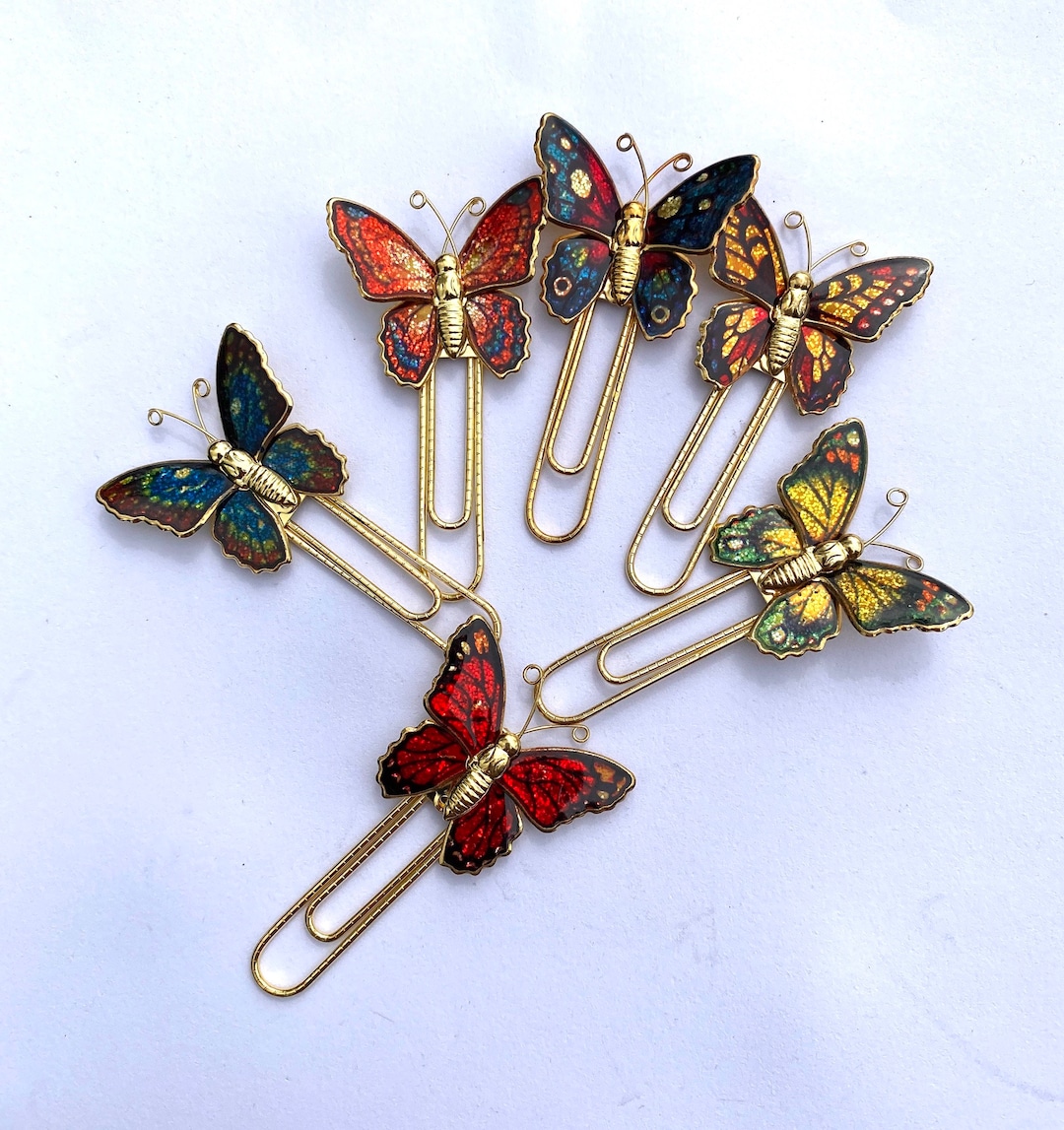 1 Piece of Vintage Butterfly Paper Clip Glitter 3D 32x60mm - Etsy