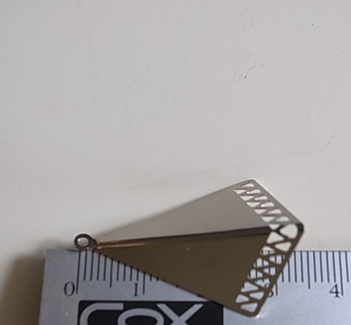 10 Pcs Bent Triangle Charm With Little Triangle Holes 22 X 34mm in ...