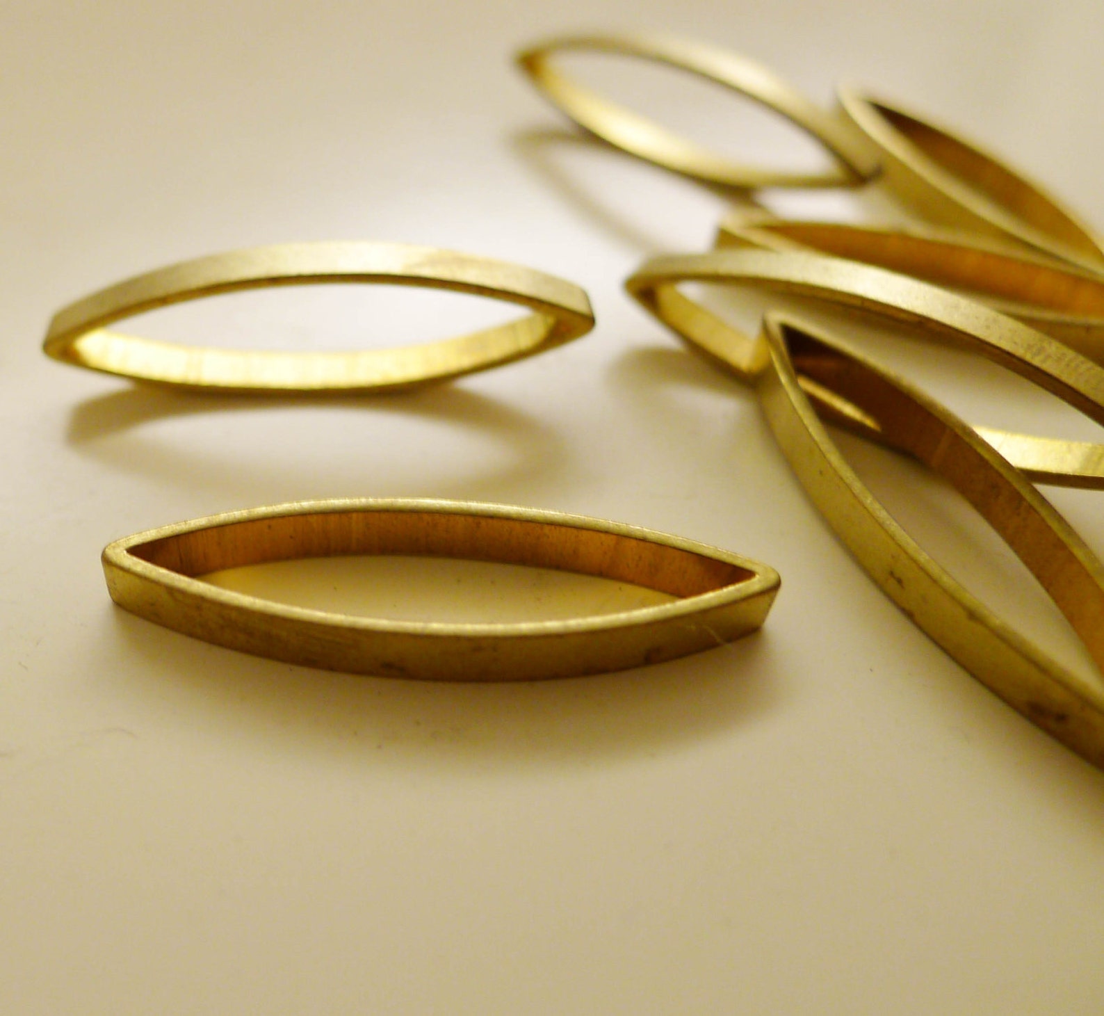 12 Pieces of Vintage Cut Raw Brass Tube Outline Charm in Eye - Etsy