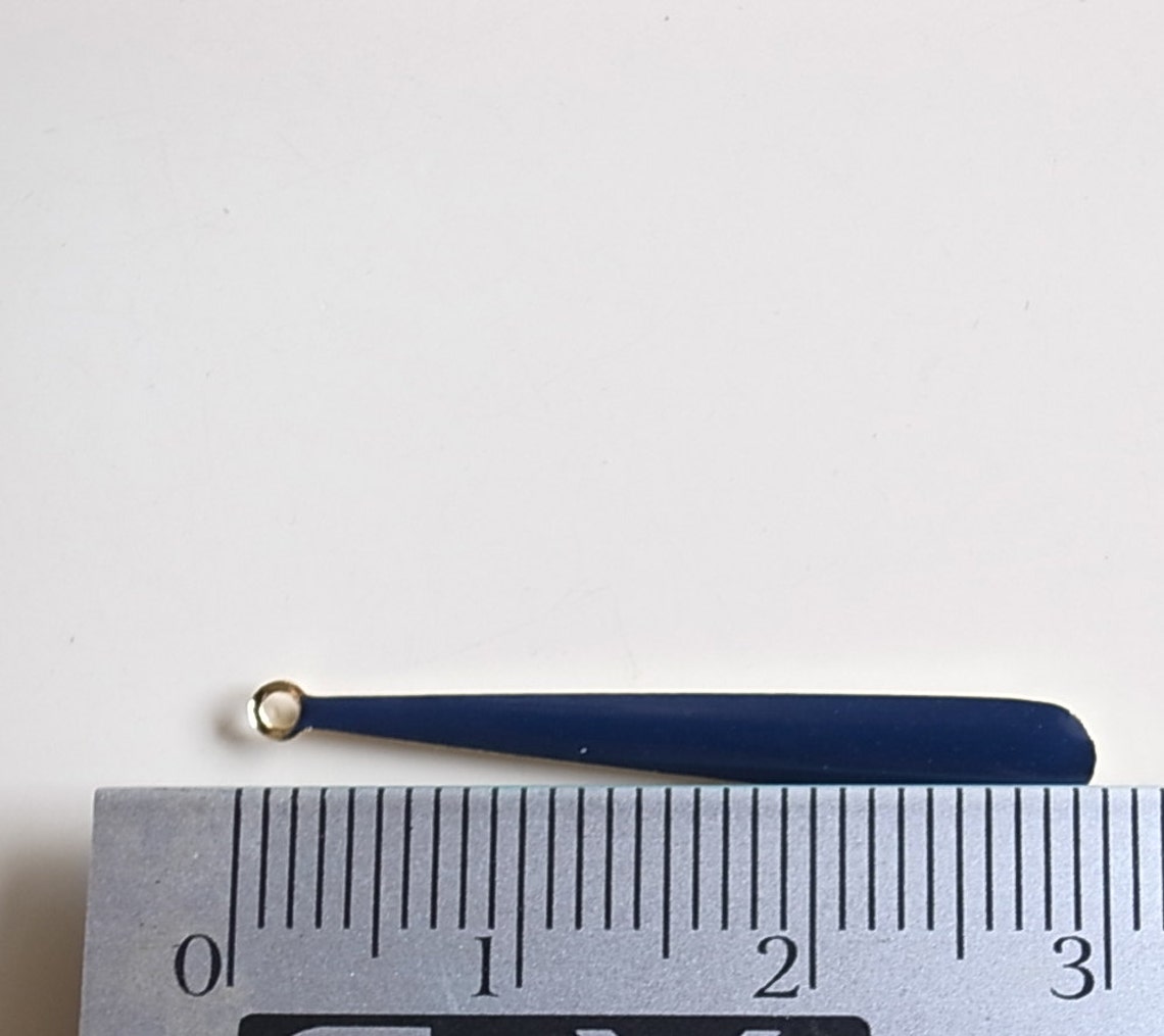 50 Vintage Solid Royal Blue Indigo Epoxy Poly Resin on Brass | Etsy