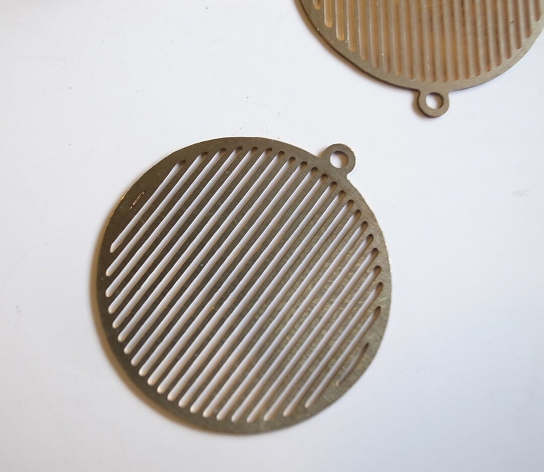 20 Vintage Raw Brass Die Cut Brass Geometric Pop Art Charm Circle With ...