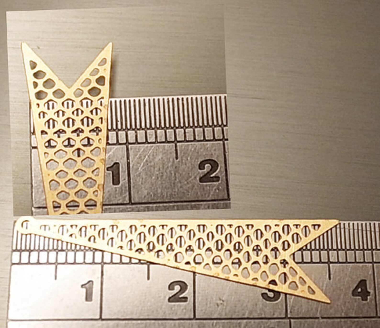 20 Raw Brass Die Cut Metal Geometric Pop Art Charm in Long Triangle ...