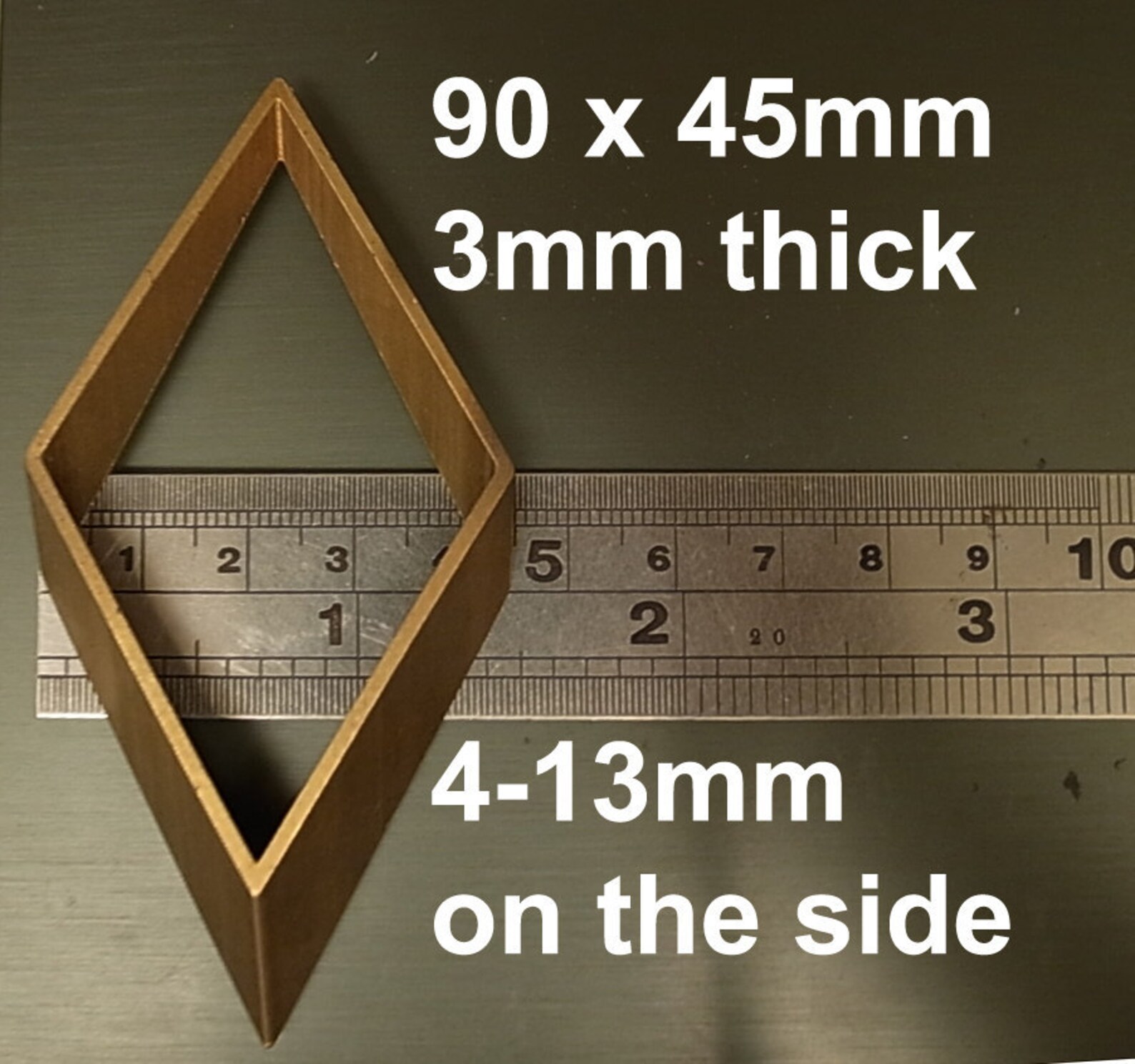 2 Large Rhombus Charm Heavy Large 90 X 45 X 3mm - Etsy