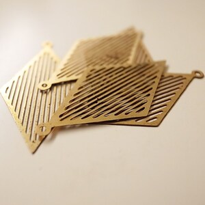 25 Newly Made Raw Brass Die Cut Metal Geometric Pop Art Charm in ...