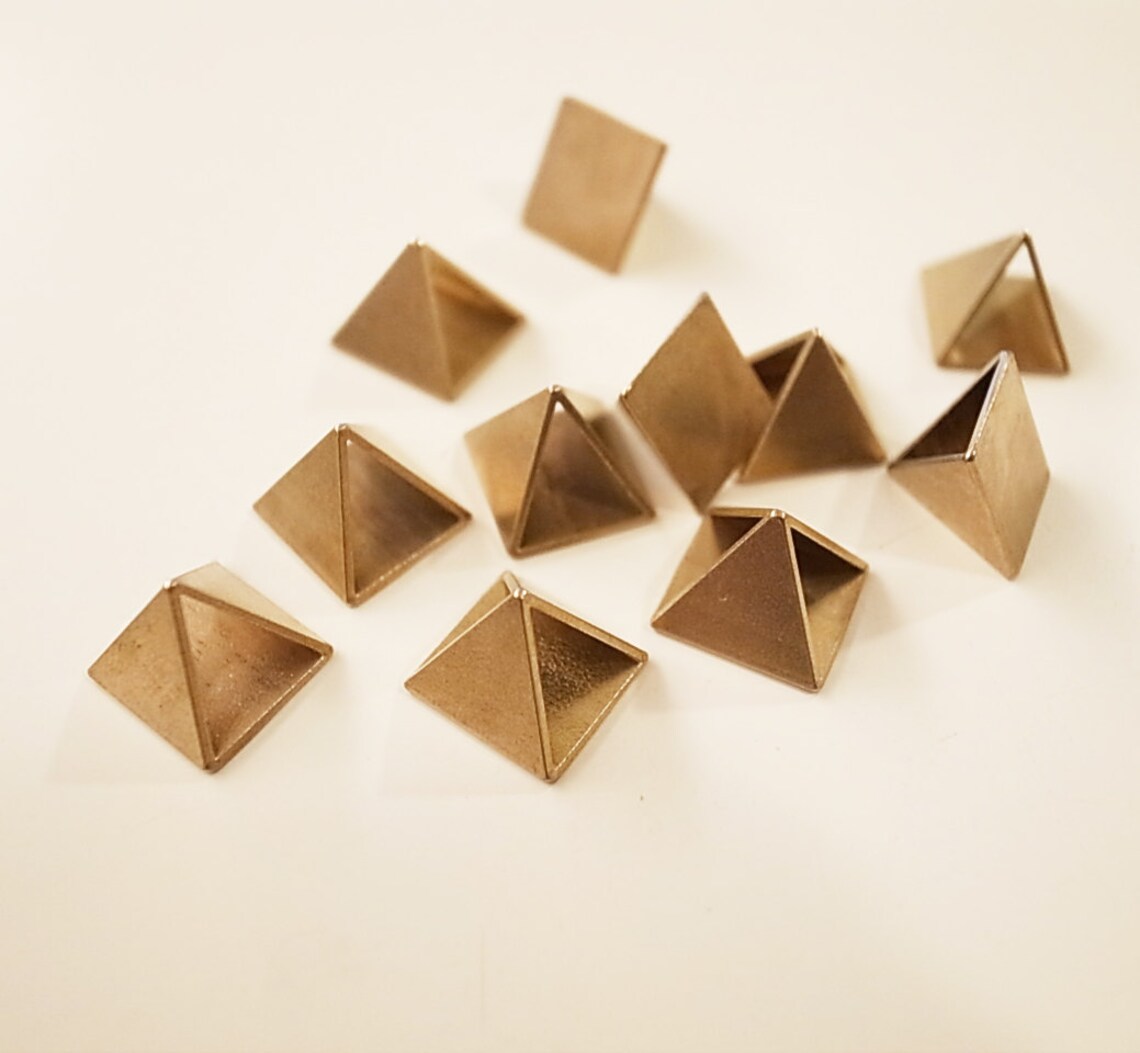 3 Pieces of Newly Cut Raw Brass Pyramid Charm 10 Mm Triangle - Etsy