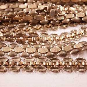 3 Feet Vintage Raw Brass WATCH Snake Chain Rare Style About 9mm Wide ...