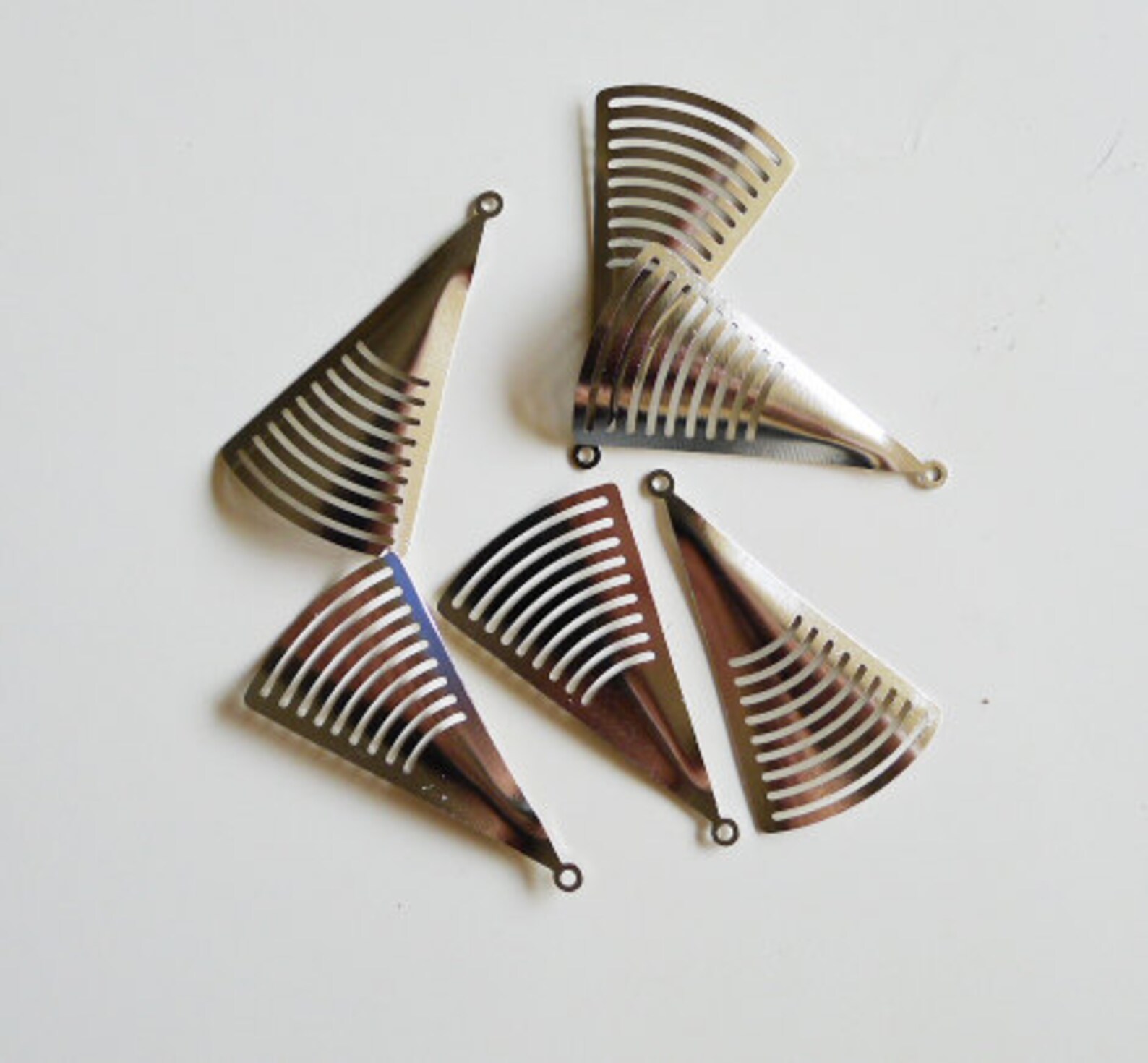 10 Pcs Triangle Drop With Curve 38 X 20 Mm Long Fan Shape in - Etsy