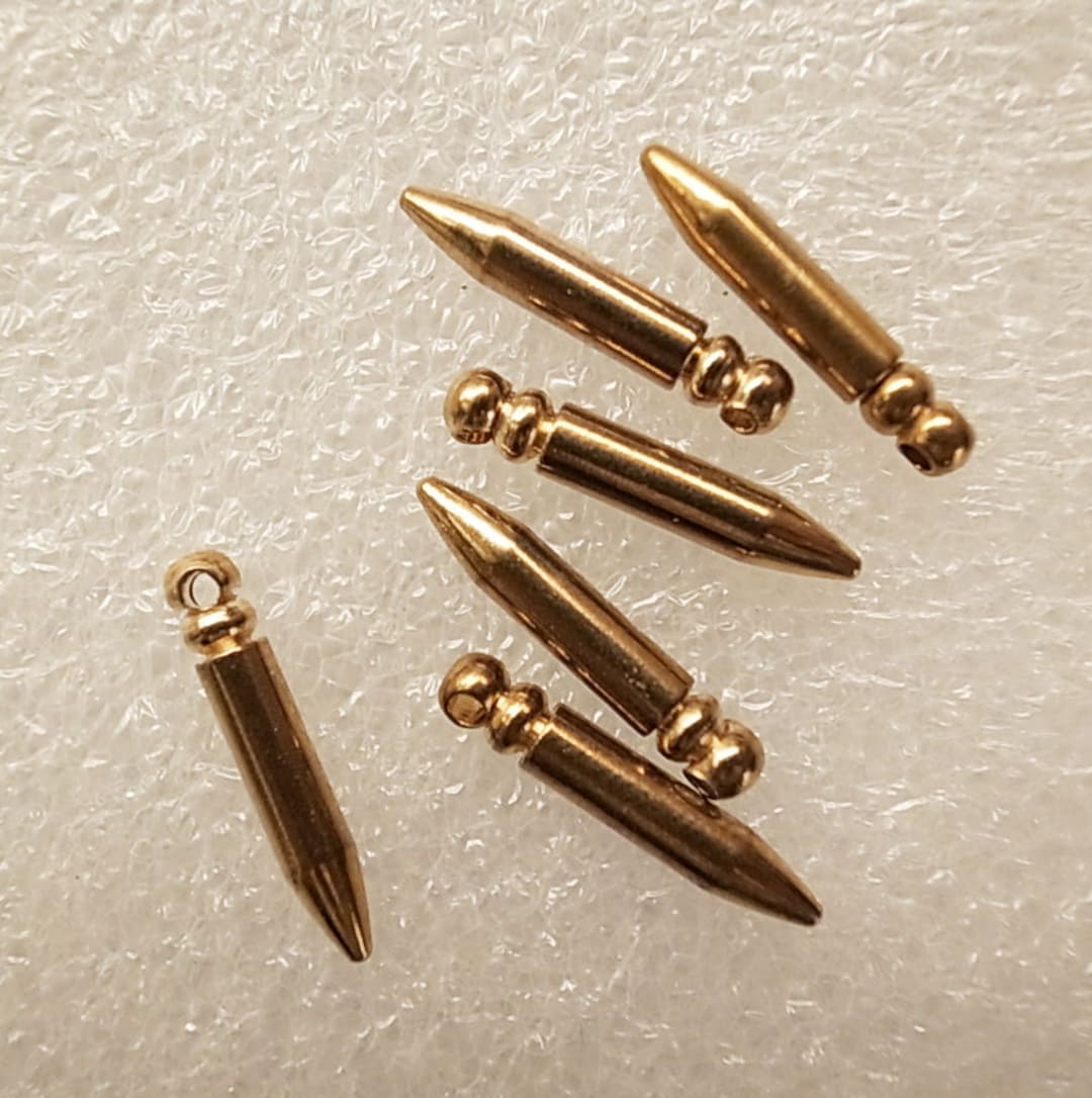 20 Solid Raw Brass Bullet Charm With Nice Weigh 17 Mm - Etsy