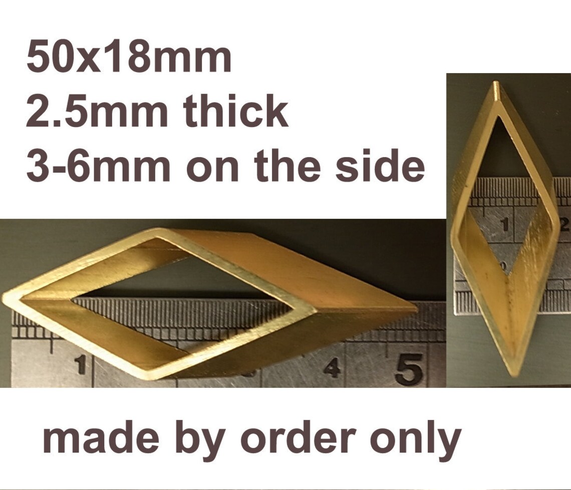 2 Large Rhombus Charm Heavy Large 90 X 45 X 3mm - Etsy