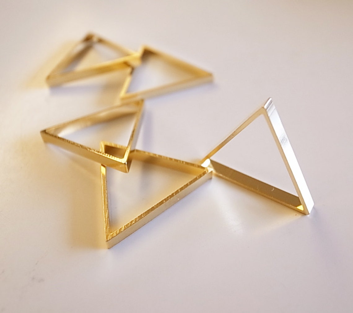 10 Pieces of Cut Raw Brass Tube Outline Charm in Triangle - Etsy