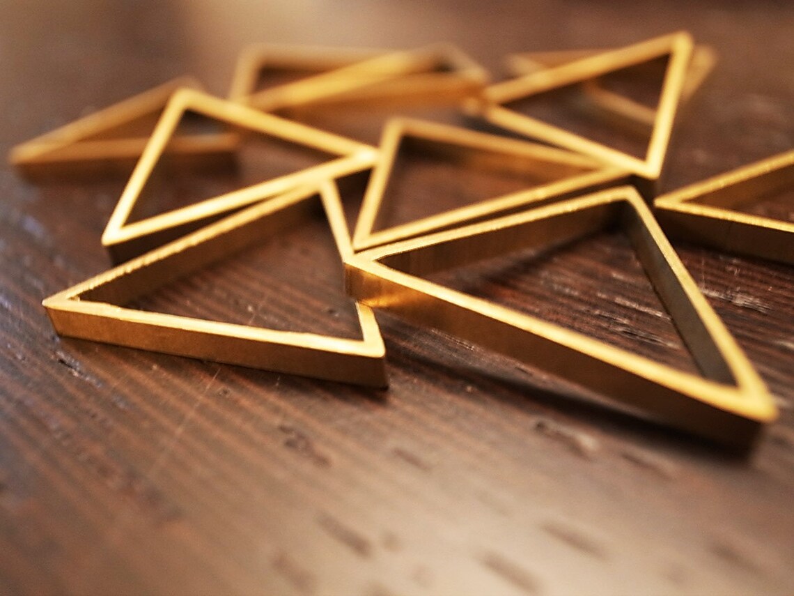 10 Pieces of Cut Raw Brass Tube Outline Charm in Triangle - Etsy