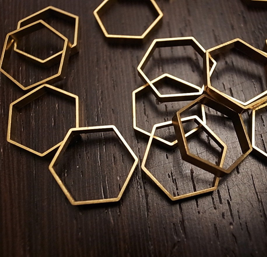 12 Pieces of Vintage Cut Raw Brass Tube Outline Charm in - Etsy